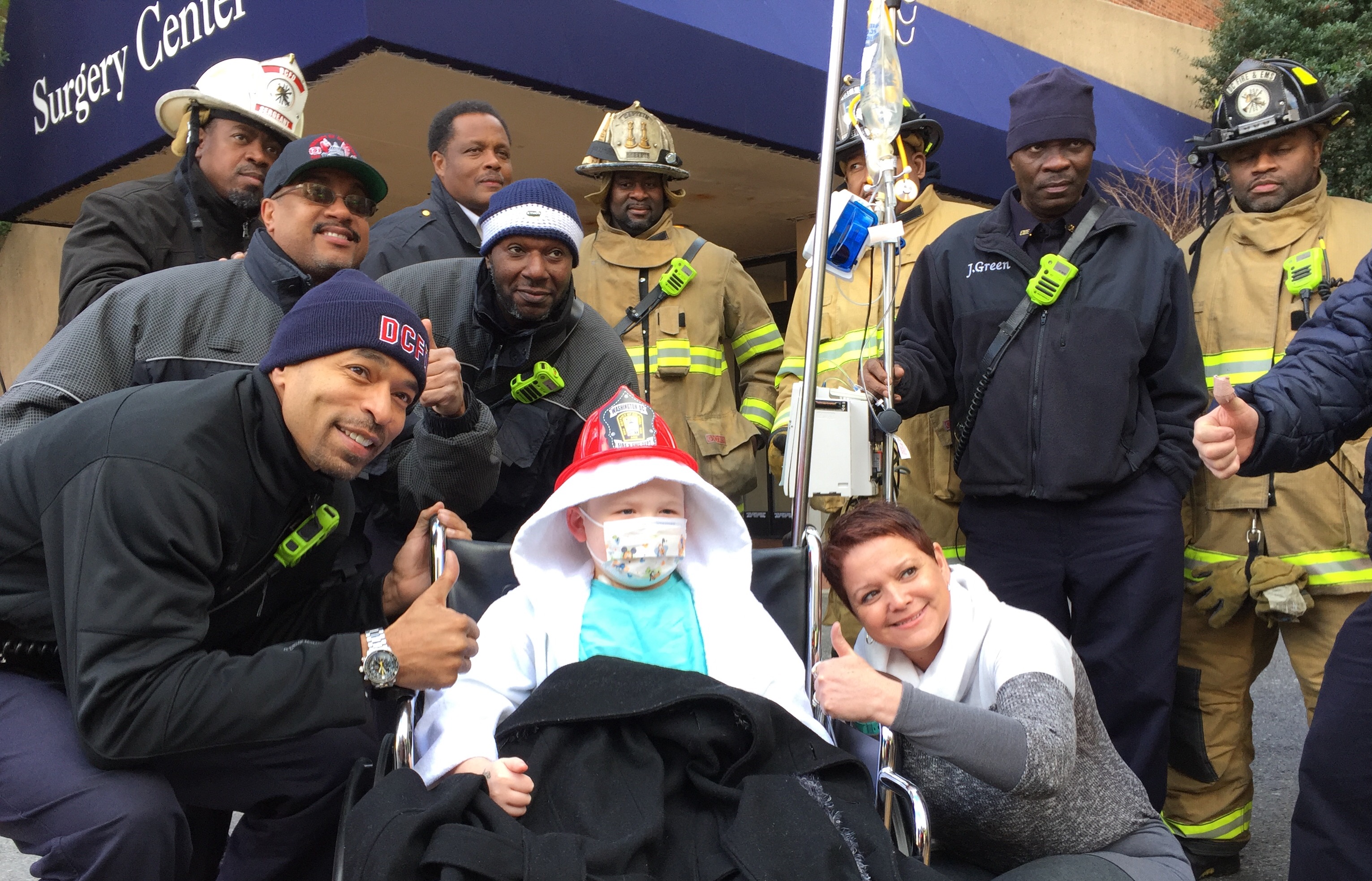 DC firefighters visit sick boy in hospital - WTOP News