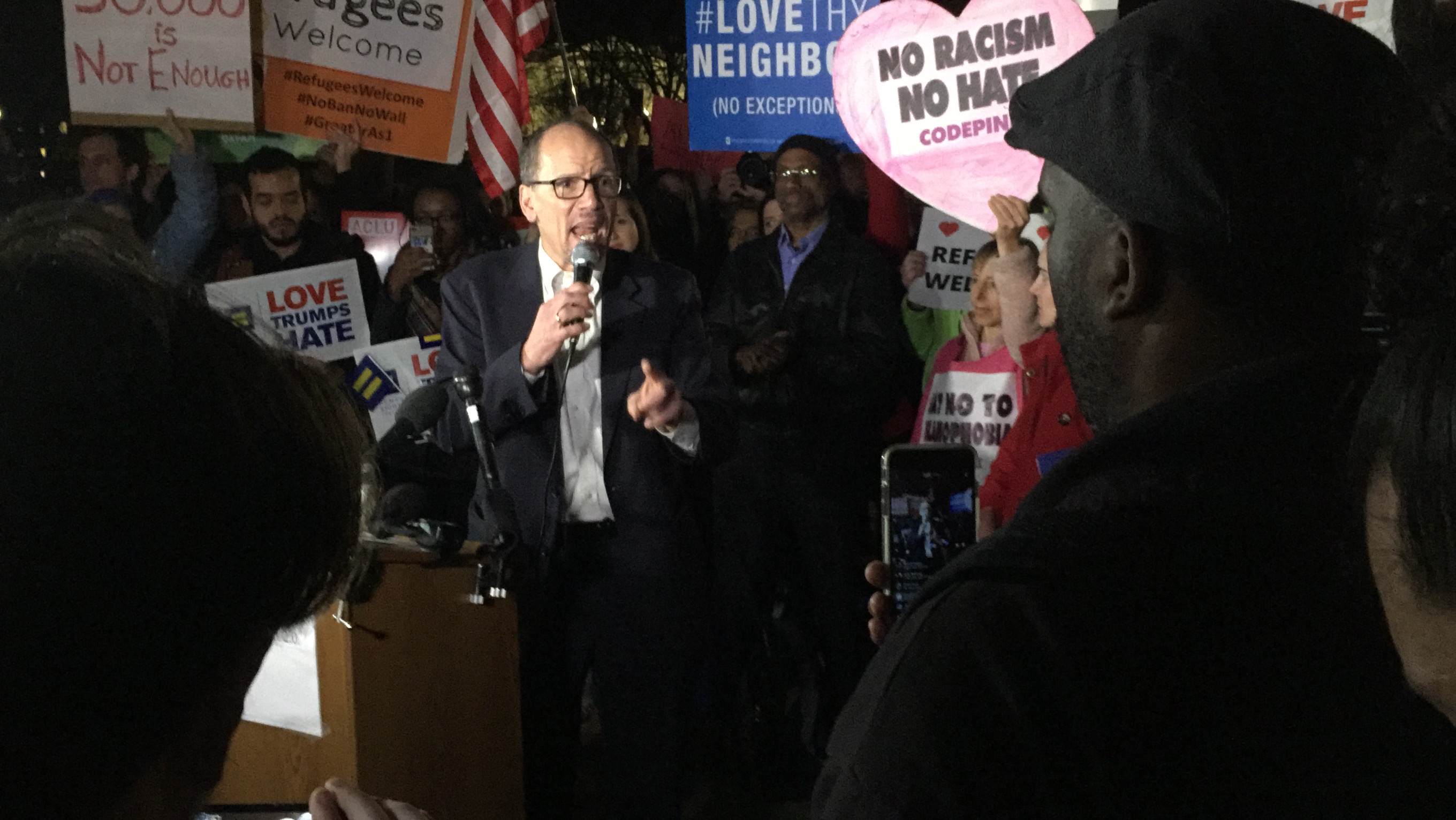 DNC chair speaks at travel ban protest at White House - WTOP News