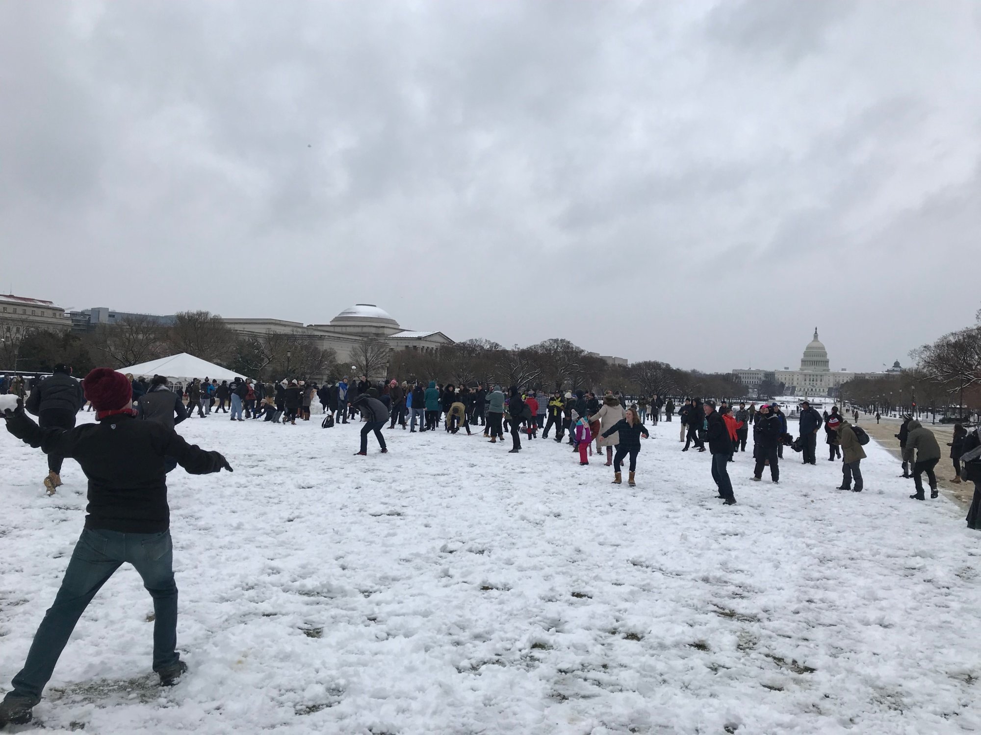 ‘The Great Snowakening’: Large snowball fight kicks off at Smithsonian ...