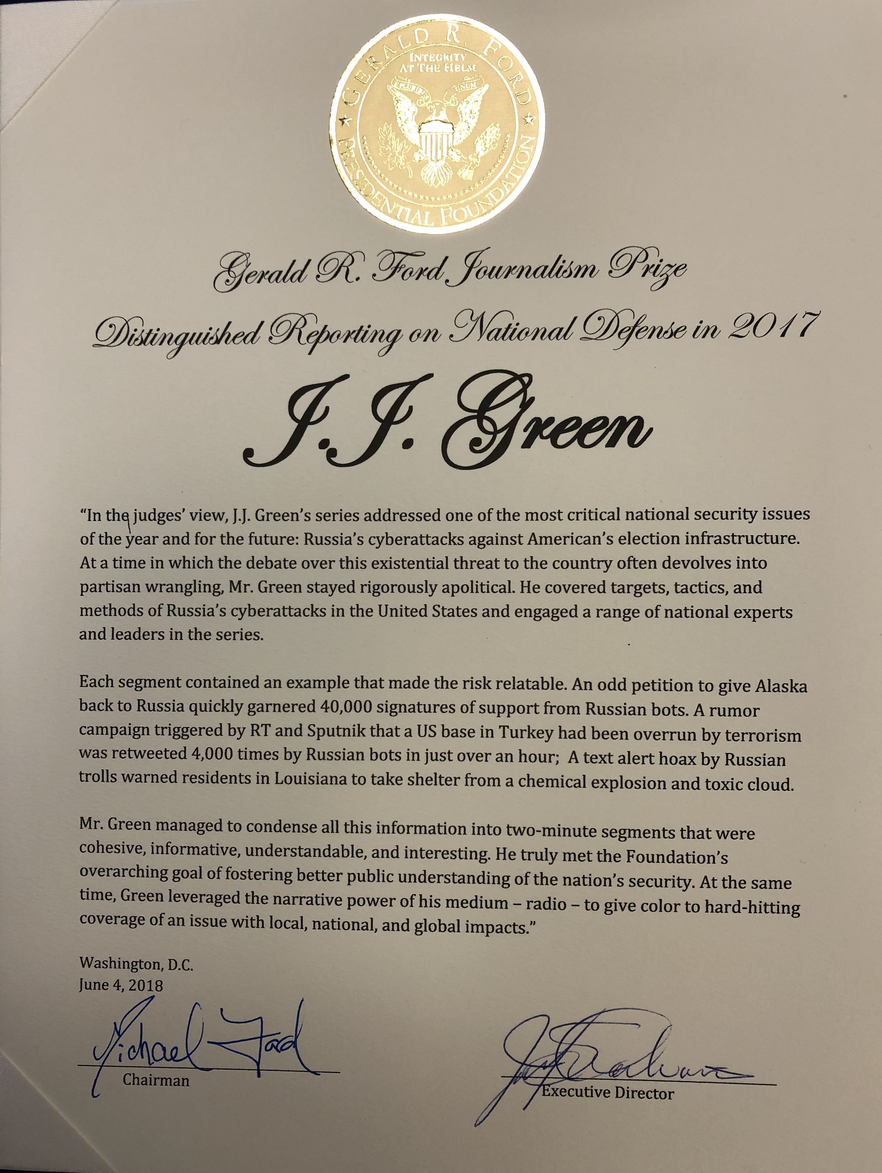 WTOP reporter wins distinguished national defense reporting award ...