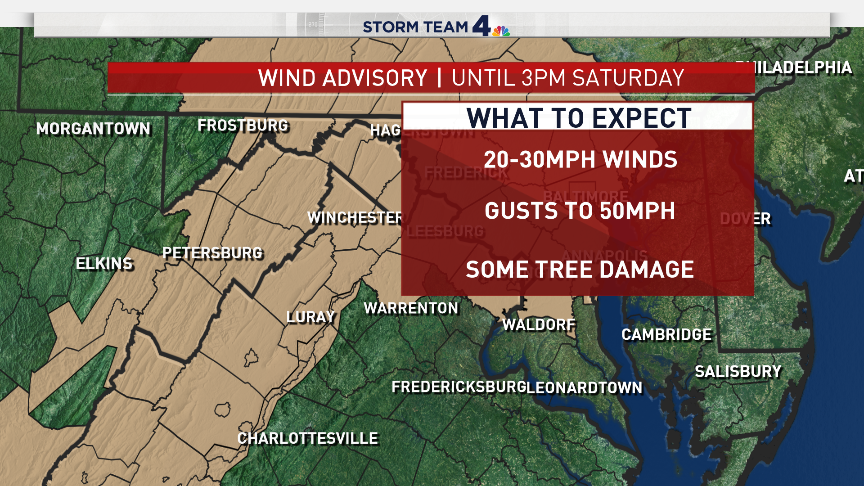 Winds to gust to 50 mph Saturday | WTOP