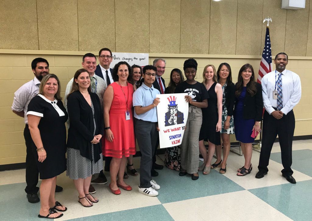 Sen. Tim Kaine discusses school gun violence with Springfield students ...