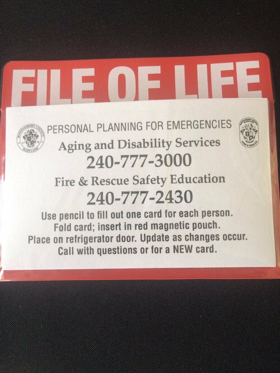 File of Life medical packet prepares Montgomery Co. residents for the ...
