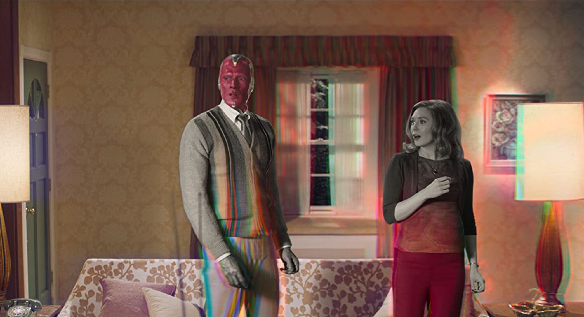 Review: ‘WandaVision’ drops Marvel superhero lovers into ’60s-style ...