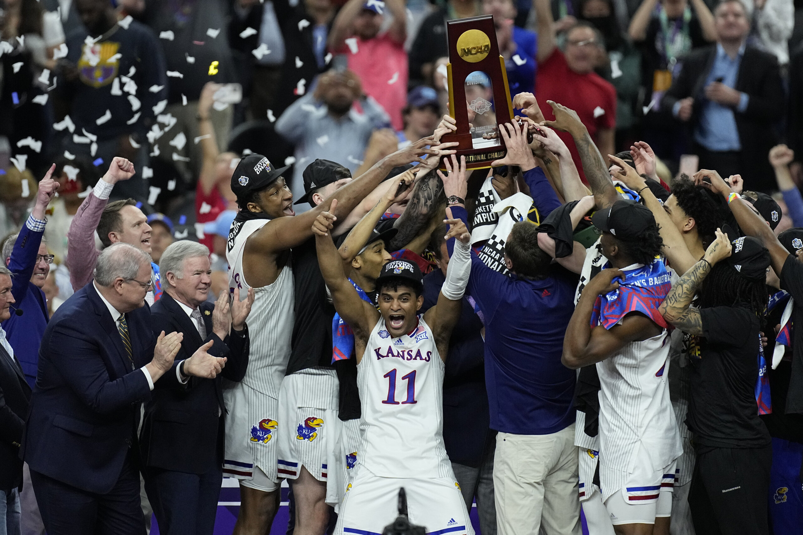 PHOTOS: Kansas pulls off late rally to win men’s NCAA title over North ...