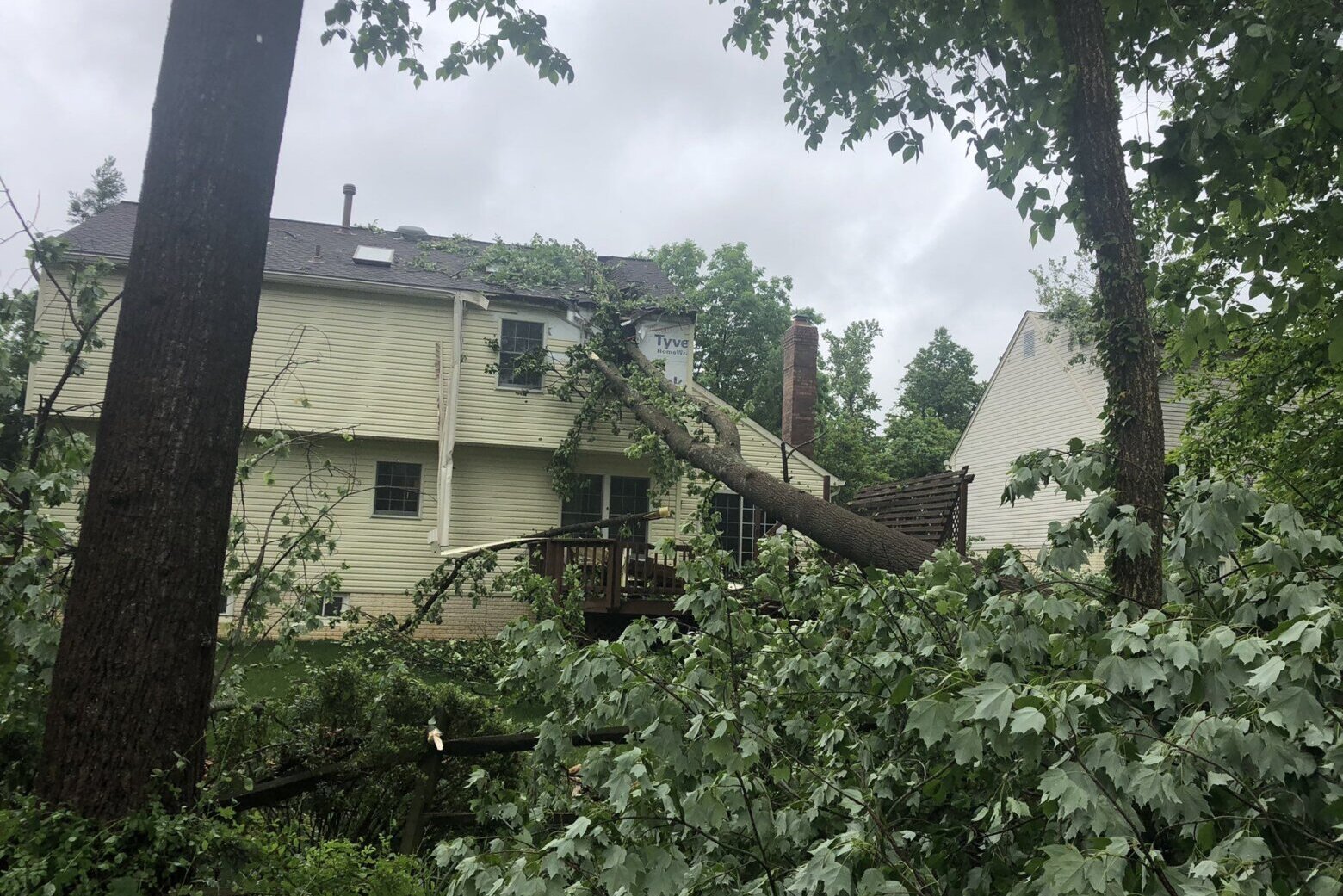 Twisters leave trail of damage in two separate Maryland neighborhoods ...