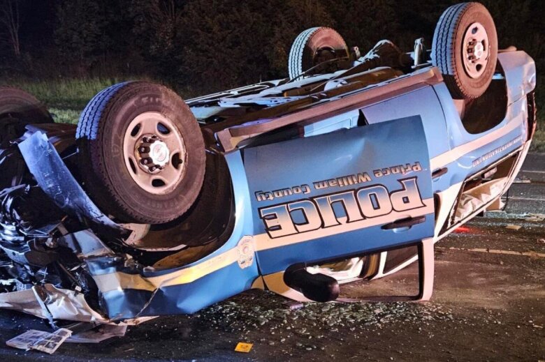 Prince William Co. police cruiser overturns after crash with DUI ...