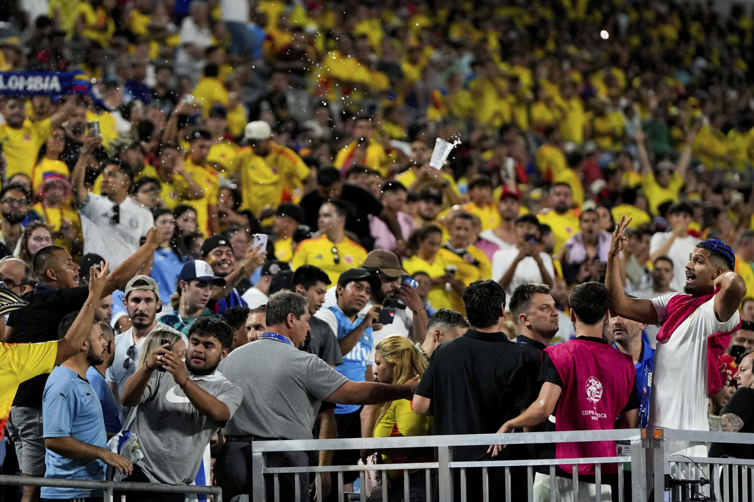 Darwin Núñez, Uruguay teammates enter stands as fans fight after Copa ...