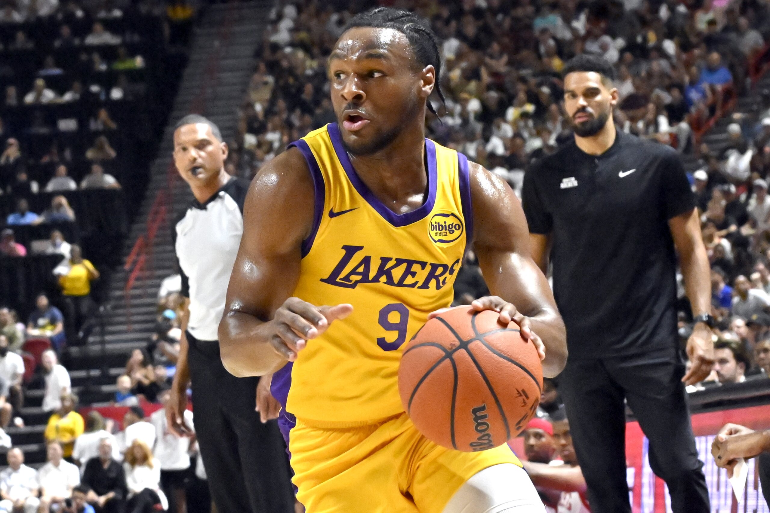Bronny James bounces back with 12 points, Lakers top Hawks 87-86 at ...