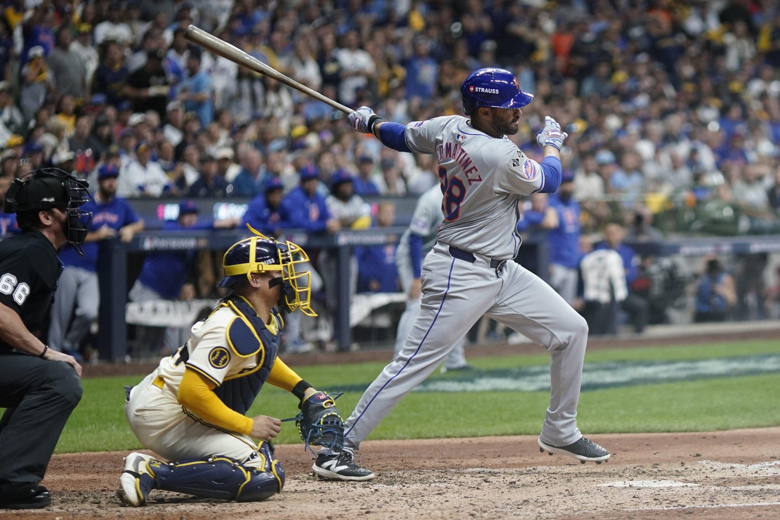 Mets continue wild ride with 8-4 win over Brewers in playoff opener ...