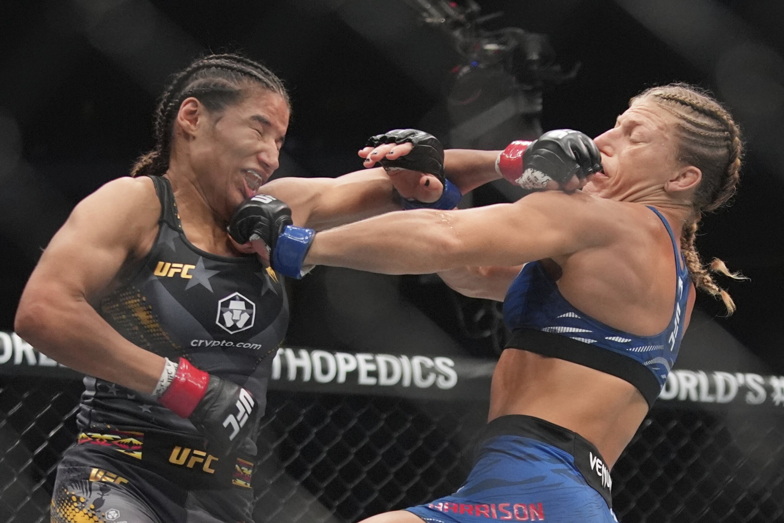 Harrison, Dvalishvili celebrate as 135-pound champions at UFC 316 with ...