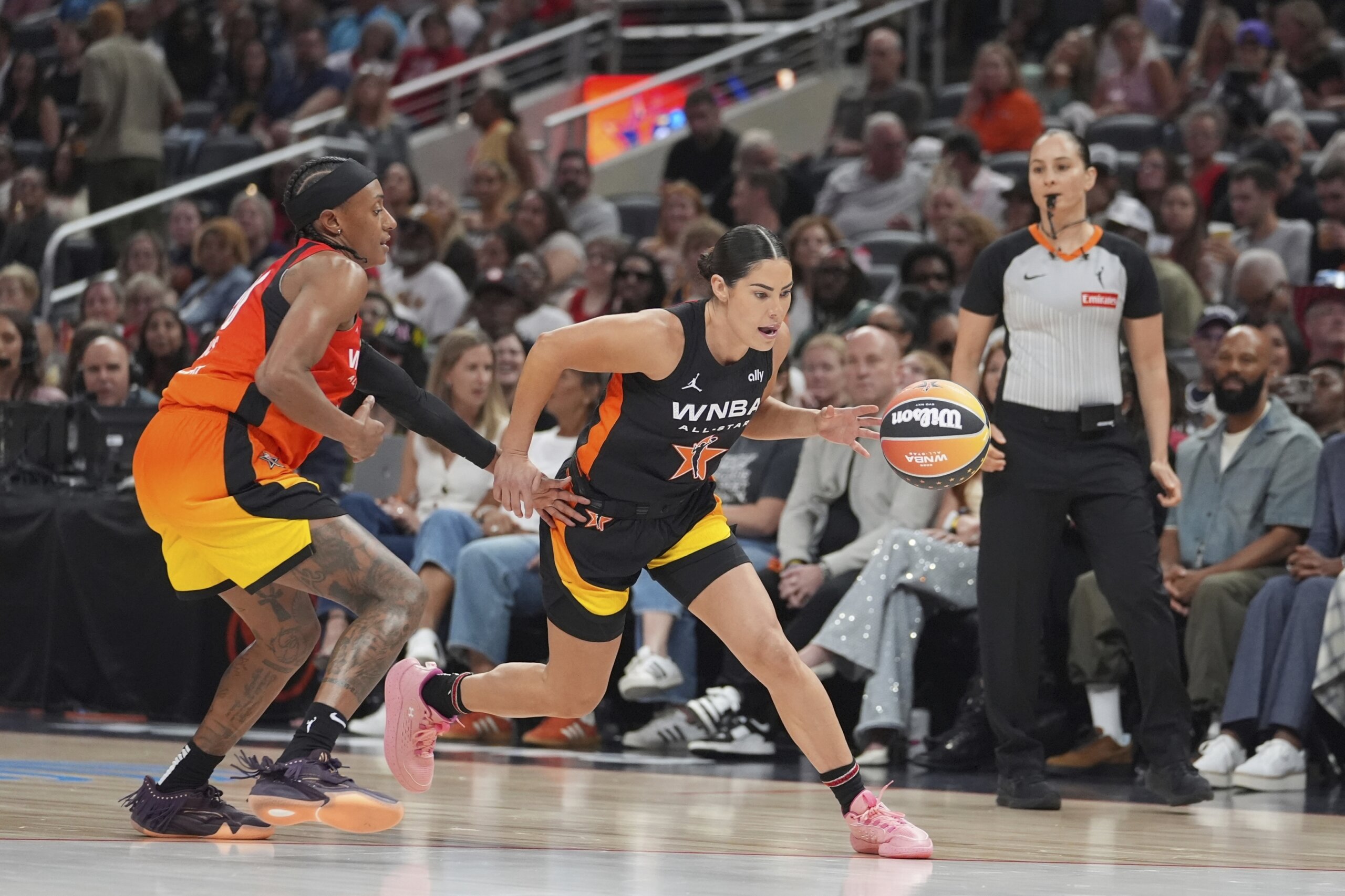 Kelsey Plum says she was joking about Caitlin Clark’s team at All-Star ...