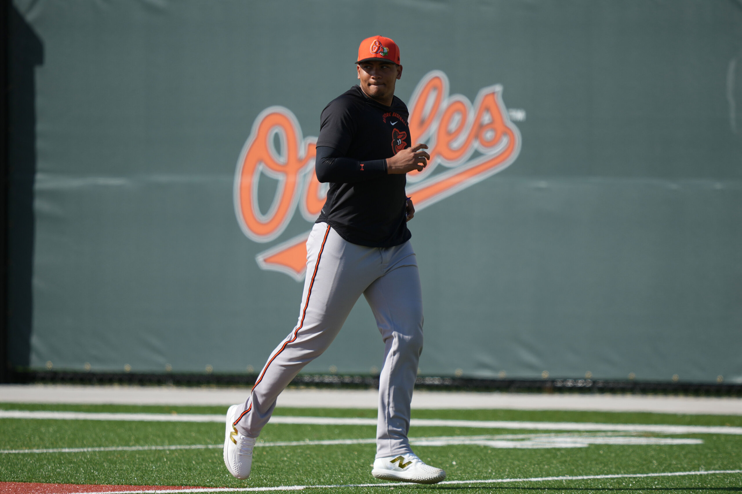 Orioles catcher Samuel Basallo exits spring training game after play at ...