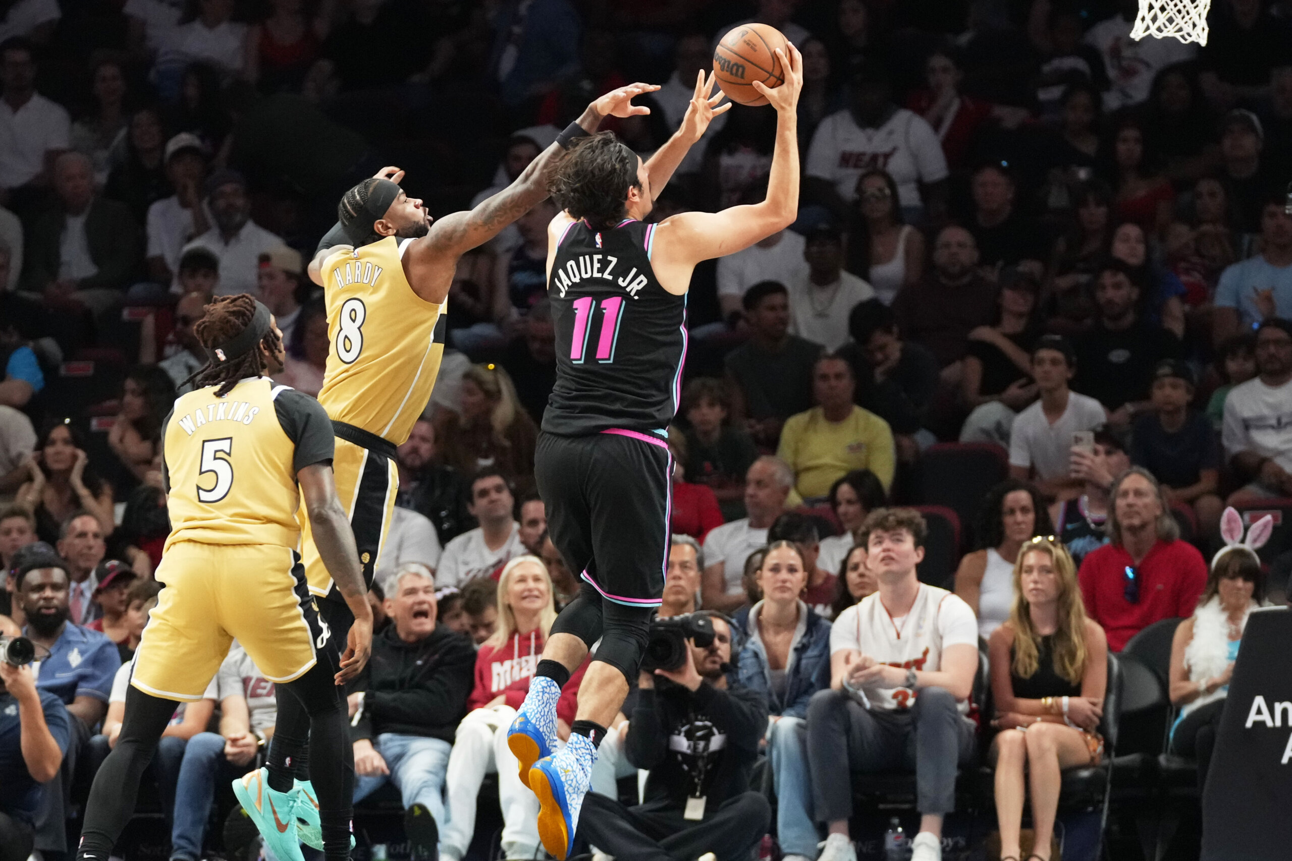 Jaquez scores 32, Ware blocks 7 shots and Heat roll past Wizards 152 ...